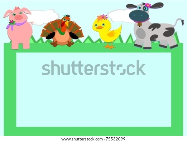 Frame Farm Animals Stock Vector (Royalty Free) 75532099 | Shutterstock