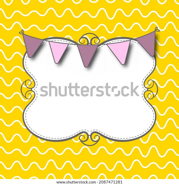 Frame Flags On Rope Congratulations Creative Stock Vector (Royalty Free ...