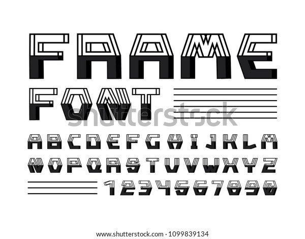 Frame Font Vector Alphabet Letters Typeface Stock Vector (Royalty Free ...