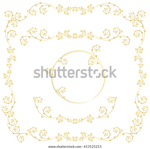Frame Golden Vine Stock Vector (Royalty Free) 613125215 | Shutterstock