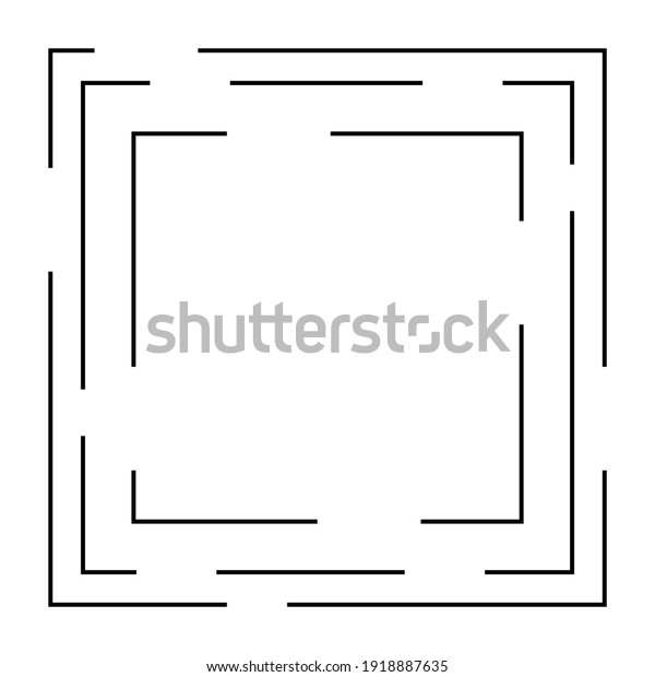 Frame Icon Black Line Square Border Stock Vector (Royalty Free ...
