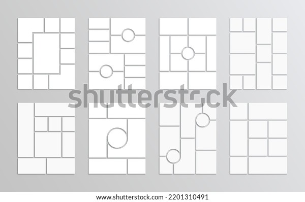 Frame Images Grids Collection Set Collage Stock Vector (Royalty Free ...