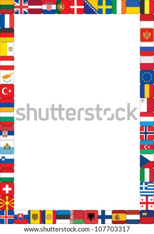 Frame Made European Countries Flags Vector Stock Vector (Royalty Free ...