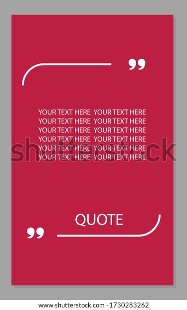 Frame Quotation Marks On Pink Background Stock Vector (Royalty Free ...