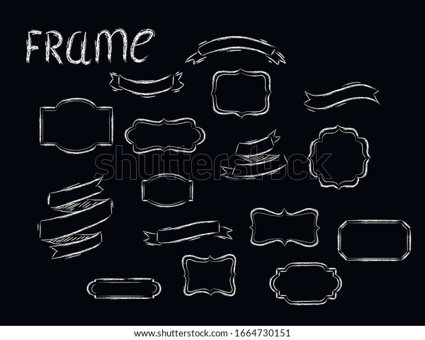 Frame Ribbons Chalk Isolated Design Elements Stock Vector (Royalty Free ...