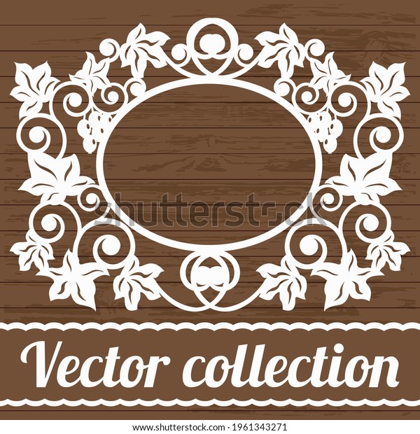 Frame Template Vine Foliage Stock Vector (Royalty Free) 1961343271 ...