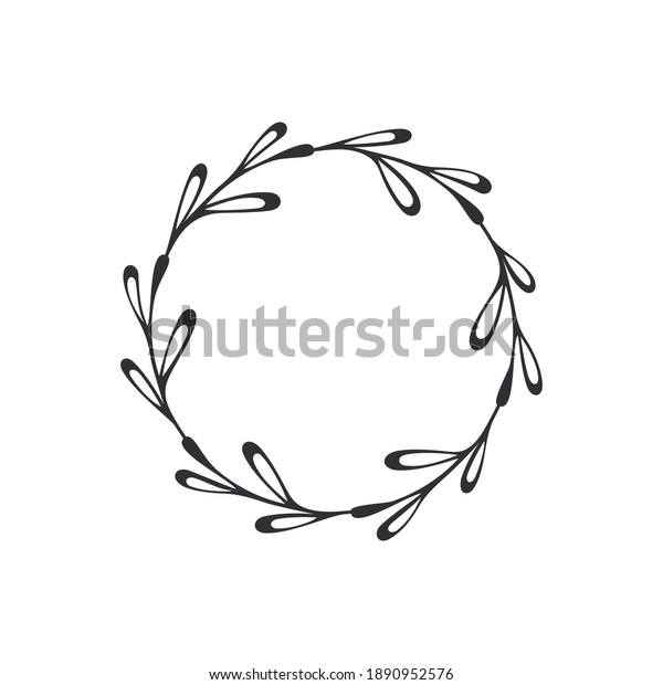 Frame Template Wreath Round Frame Vine Stock Vector (Royalty Free ...
