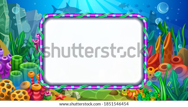 Frame Text On Background Underwater World Stock Vector (Royalty Free ...