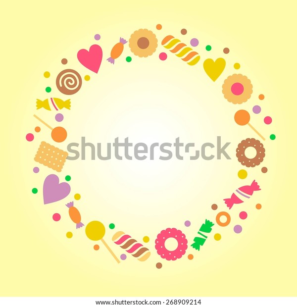 Frame Text Set Sweets Confectionery Stock Vector (Royalty Free ...