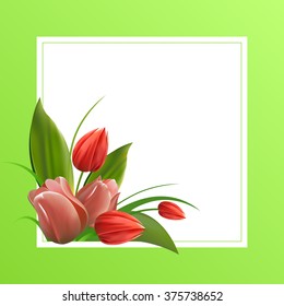 Frame Tulips Stock Vector (Royalty Free) 375738652 | Shutterstock