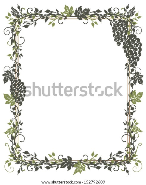 Frame Vine Leaves Stock Vector (Royalty Free) 152792609 | Shutterstock