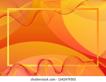 Frame Wave Template Design Orange Background Stock Vector (Royalty Free ...