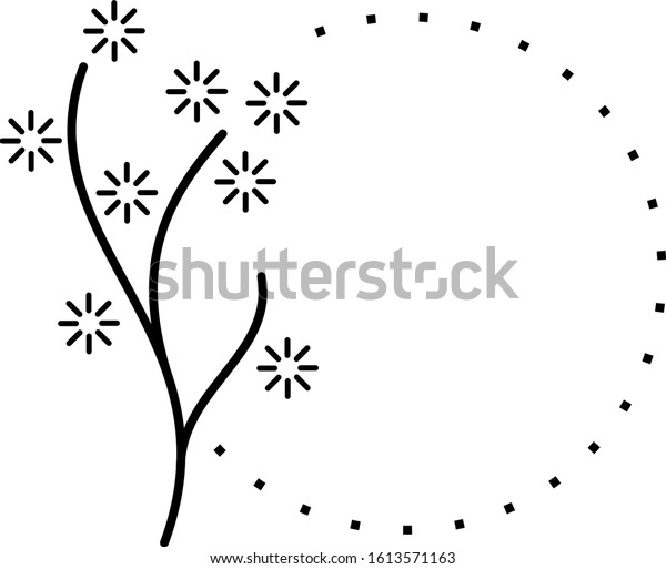 Frame Wildflower Border Line Art Icon 库存矢量图（免版税）1613571163 | Shutterstock