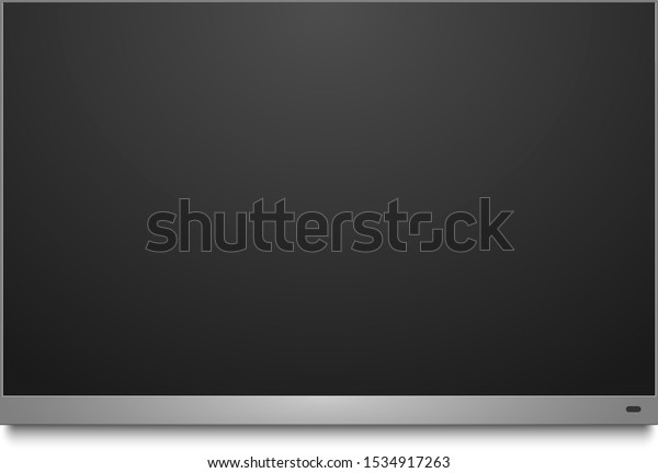 Frameless 4k Tv Screen Realistic Lcd Stock Vector (Royalty Free ...