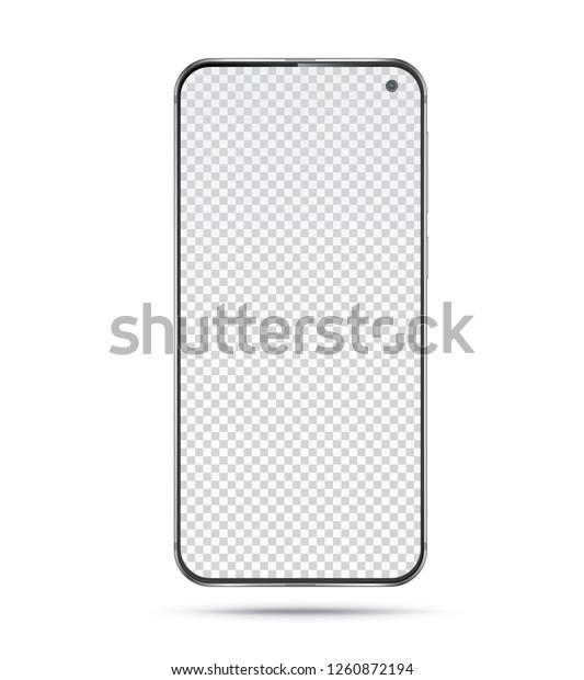 Frameless Smartphone Isolated On White Background Stock Vector (Royalty ...
