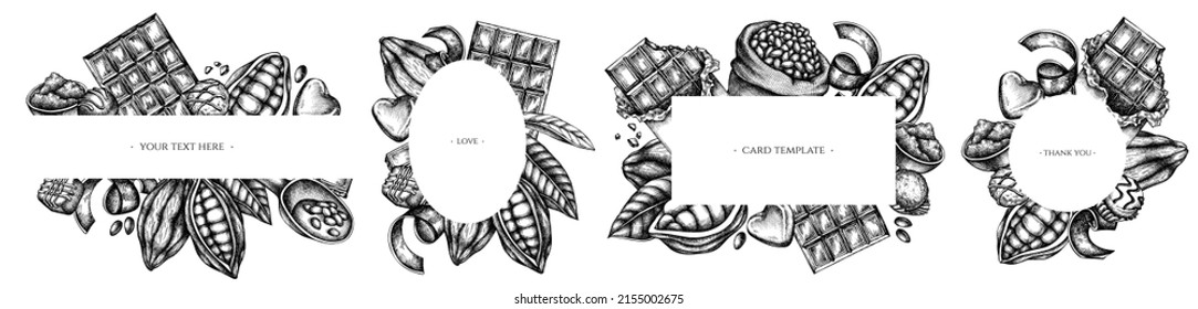 Frames Black White Cocoa Beans Cocoa Stock Vector (Royalty Free ...