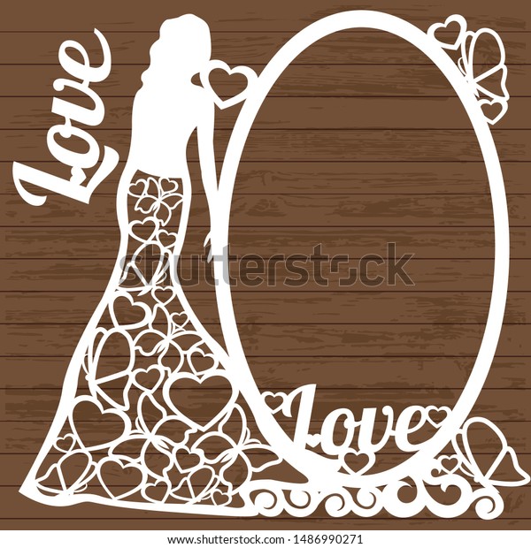 Frames for laser cutting frames lady silhouette