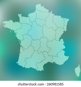 France Blue Map Border Stock Vector (Royalty Free) 260981585 | Shutterstock