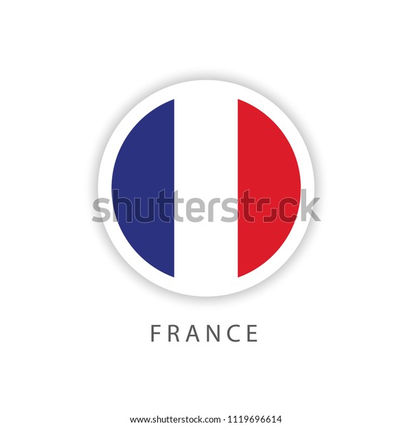 France Circle Flag Vector Template Design Stock Vector (Royalty Free ...
