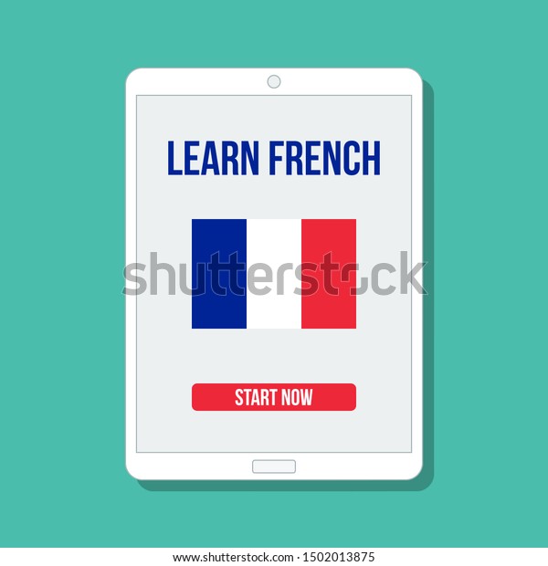 France Flag Learn French Title Button Stock Vector (Royalty Free ...
