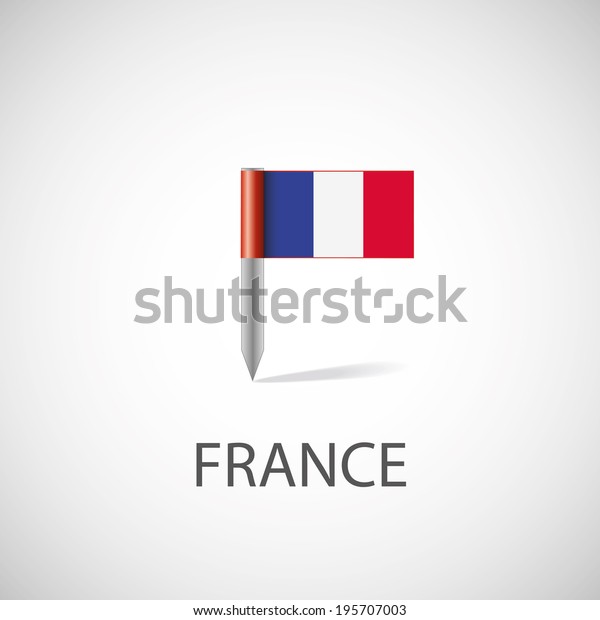 France Flag Pin Stock Vector (Royalty Free) 195707003 | Shutterstock