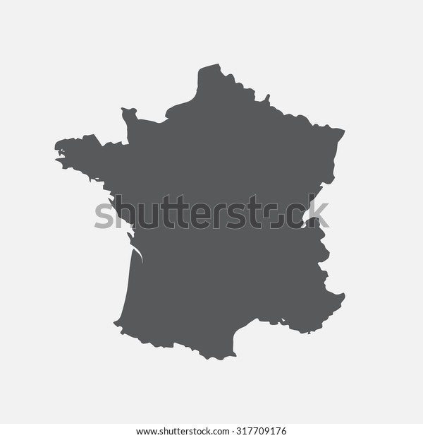 France Grey Country Border Map Stock Vector (Royalty Free) 317709176