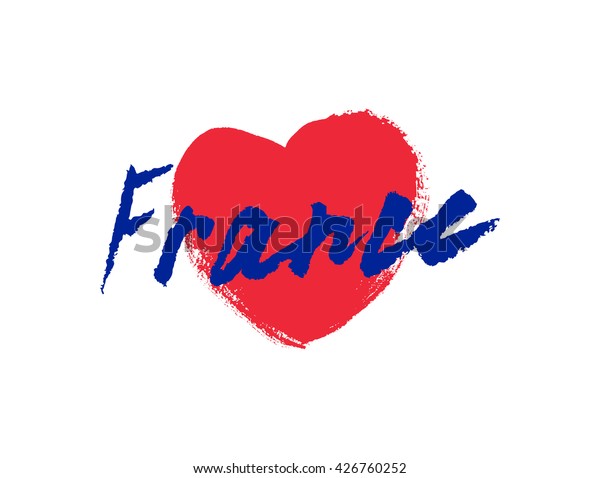 France Hand Lettering Vector Modern Calligraphy Stock Vector (Royalty ...