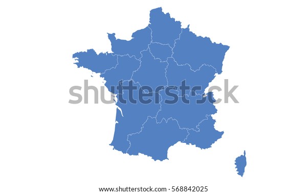 France Map Blue Color Stock Vector (Royalty Free) 568842025 | Shutterstock