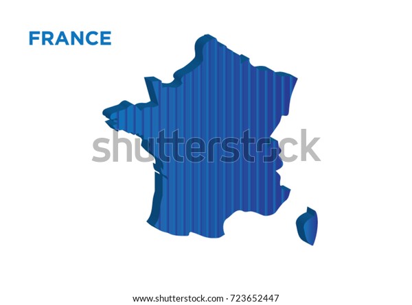 France Map Blue Color Vector Illustration Stock Vector (Royalty Free ...