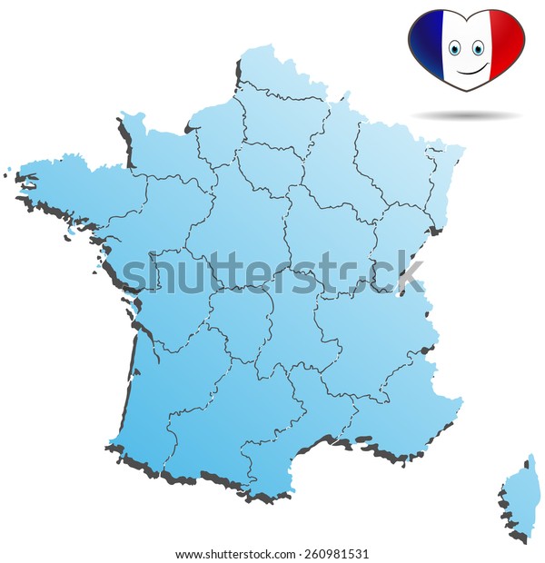 France Map Border Flag Stock Vector (Royalty Free) 260981531 | Shutterstock