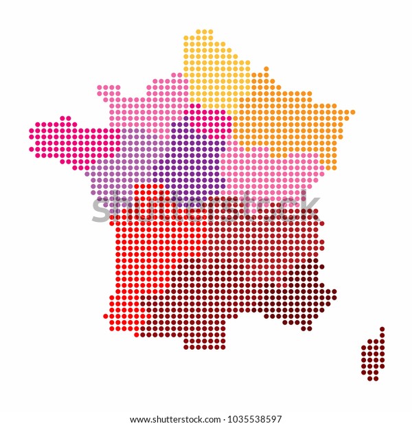 France Map Circle Shape Regions Colorful: vector de stock (libre de ...