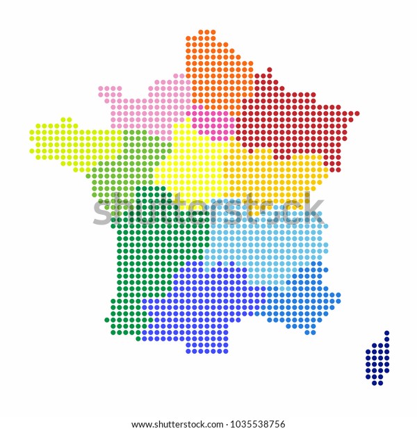 France Map Circle Shape Regions Colorful Stock Vector (Royalty Free ...