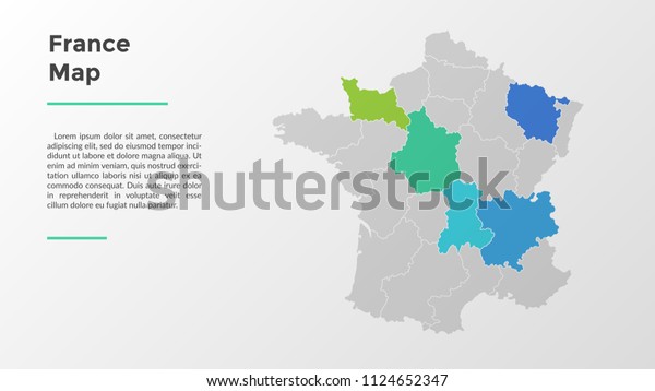 France Map Divided Into Provinces Regions : image vectorielle de stock ...