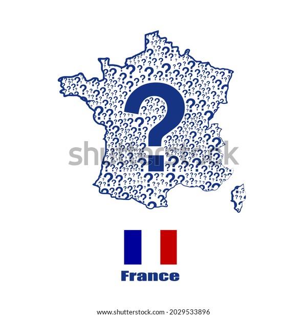 France Map Flag Made Question Mark Stock Vector (Royalty Free ...