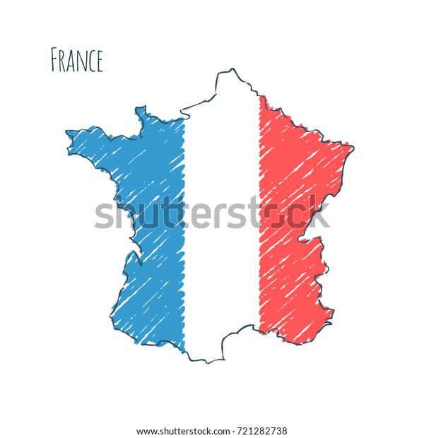 France Map Hand Drawn Sketch Vector Stock Vector (Royalty Free) 721282738