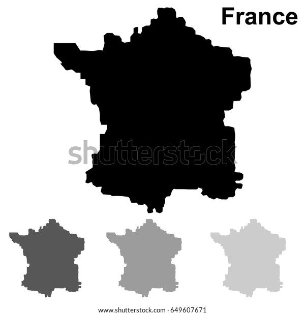 France Map Outline Isolated On White Stock Vector (Royalty Free ...