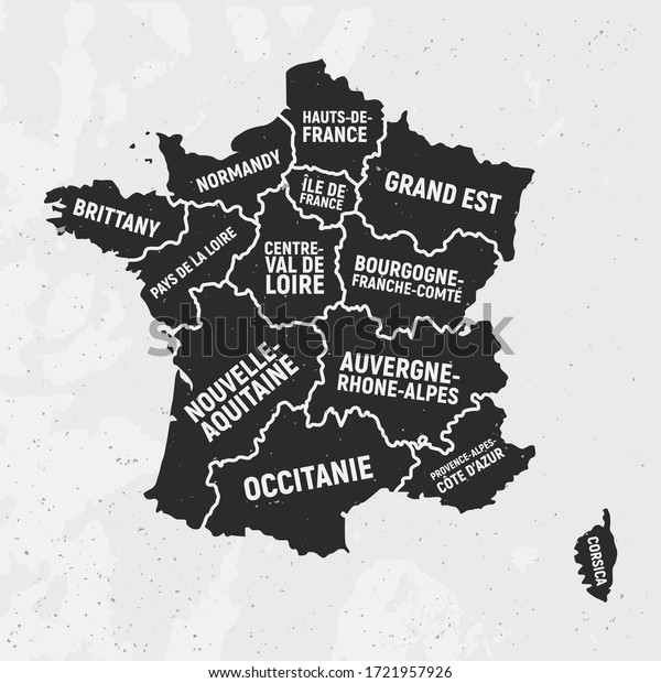 France Map States Poster Map France Stock Vector (Royalty Free ...