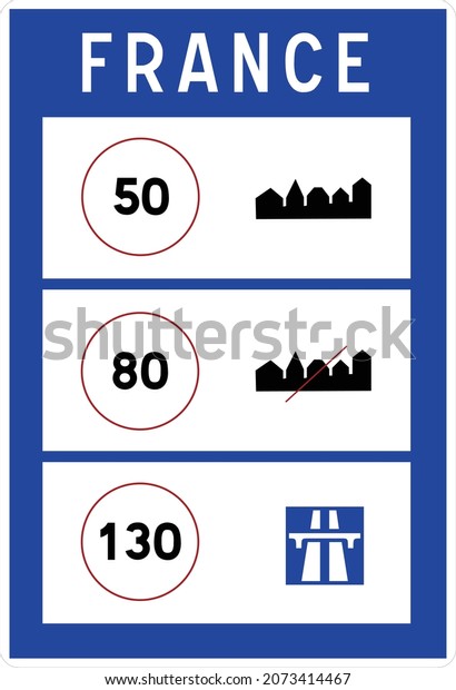 France National Speed Limits Border Crossings Stock Vector (Royalty ...