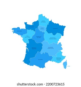 France Regions Map Editable Outline Vector Stock Vector (Royalty Free ...
