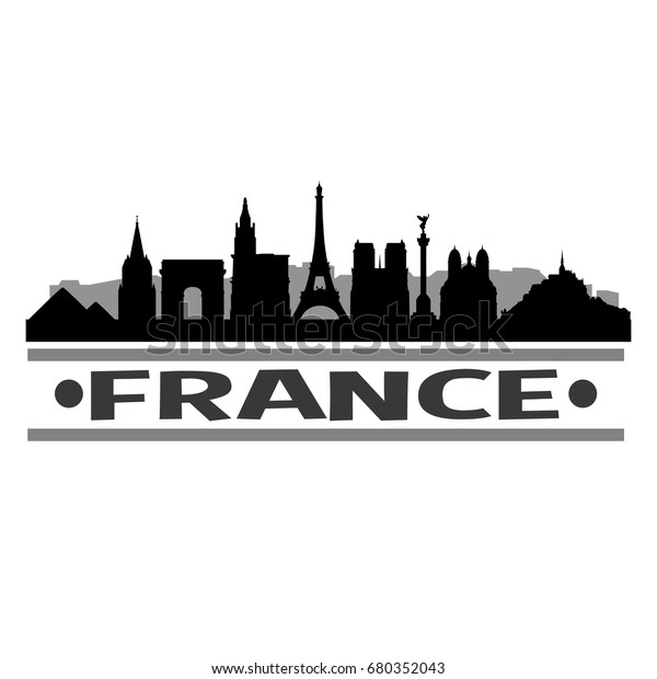 France Skyline Silhouette City Vector Design Stock Vector (Royalty Free ...