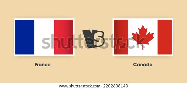 France Vs Canada Flags Placed Side Stock Vector (Royalty Free ...