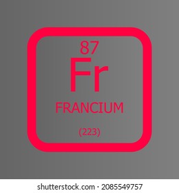 Francium Fr Chemical Element Vector Illustration Stock Vector (Royalty ...