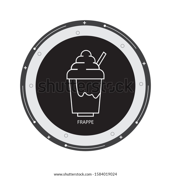 Frappe Line Icon Flat Design White Stock Vector (Royalty Free ...