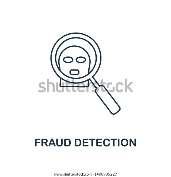 Fraud Detection Icon Outline Style Thin Stock Vector (Royalty Free ...