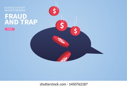 Fraud Trap Gold Coins Fall Into Stock Vector (Royalty Free) 1450762187 ...