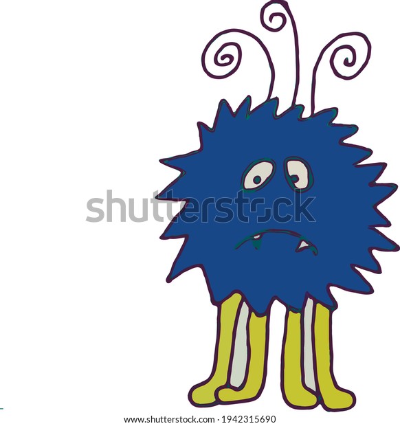 Freaky Blue Monster Many Legs Stock Vector (Royalty Free) 1942315690 ...