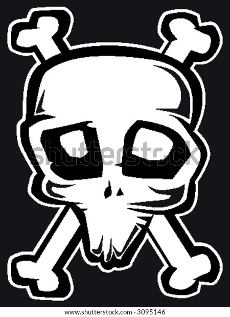 Freaky Skull Blackwhite Vector Illustration Stock Vector (Royalty Free ...