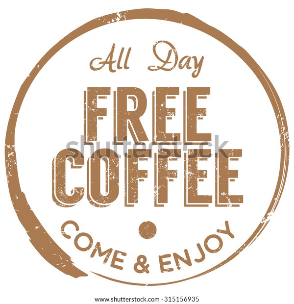 Free Coffee Stamp Stock Vector (Royalty Free) 315156935