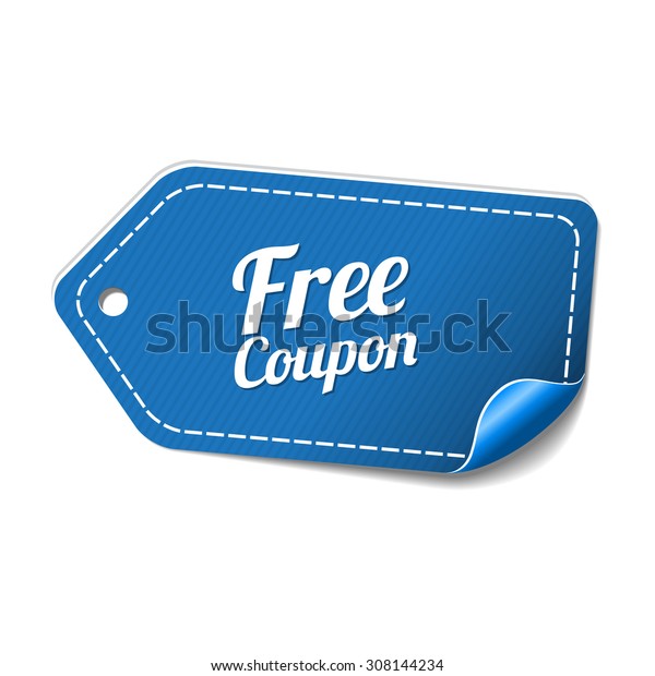 Free Coupon Blue Vector Icon Design Stock Vector (Royalty Free) 308144234