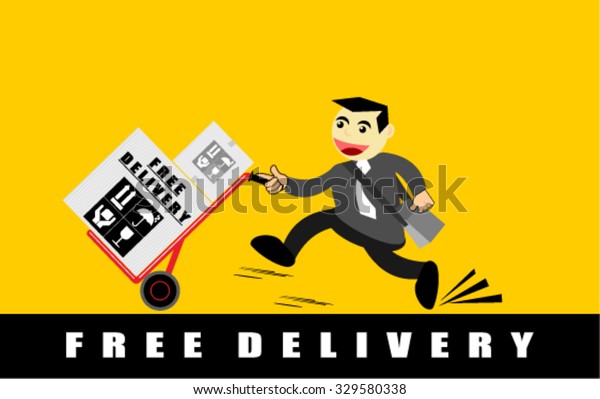 Free Delivery Cartoon Vector 스톡 벡터(로열티 프리) 329580338 | Shutterstock